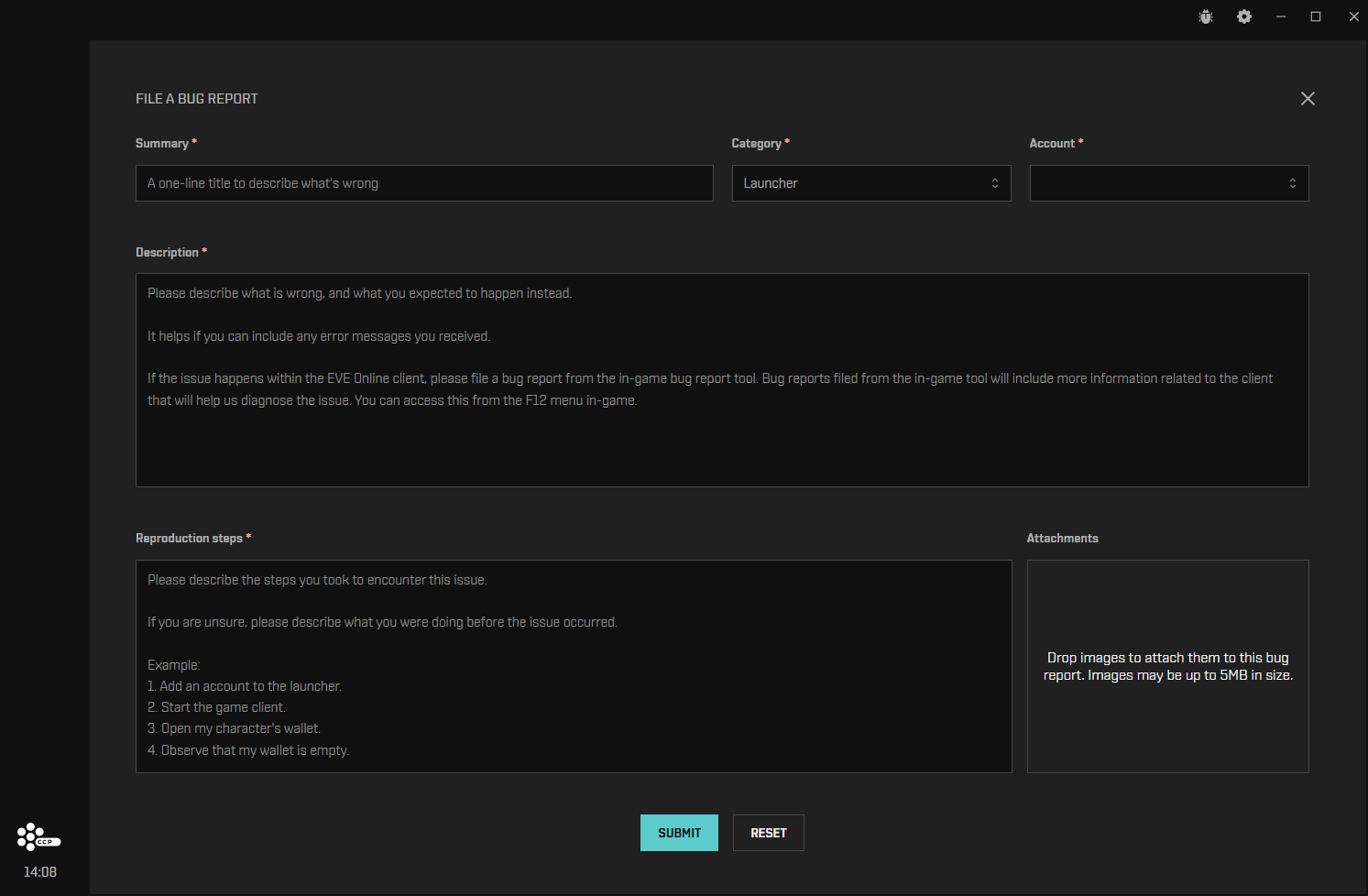EVE Online launcher – EVE Online