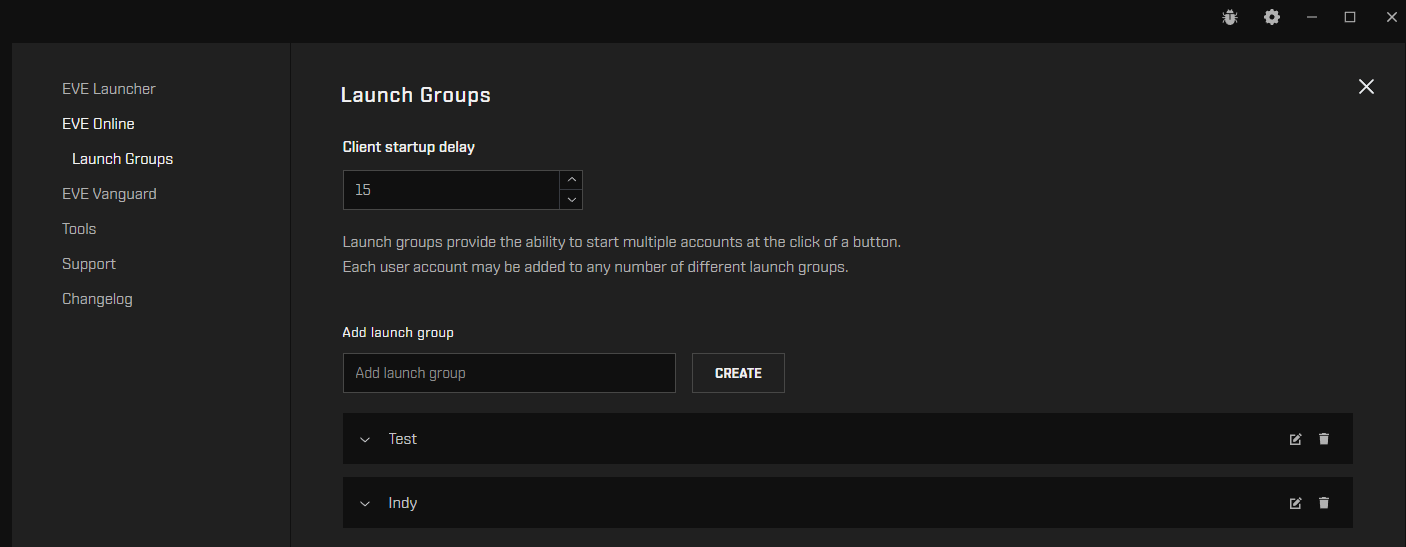 EVE Online launcher – EVE Online