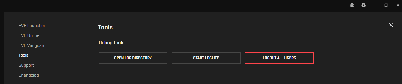 EVE Online launcher – EVE Online