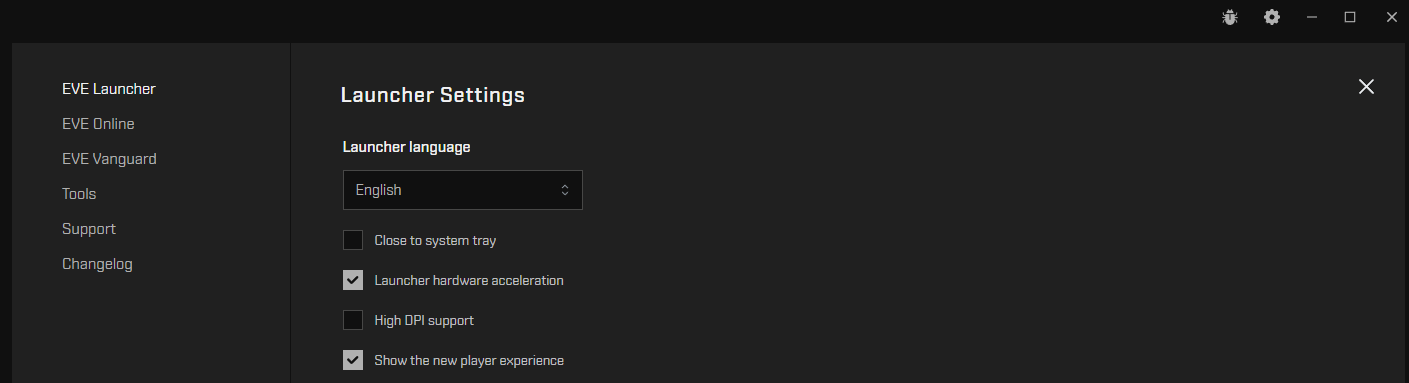 EVE Online launcher – EVE Online